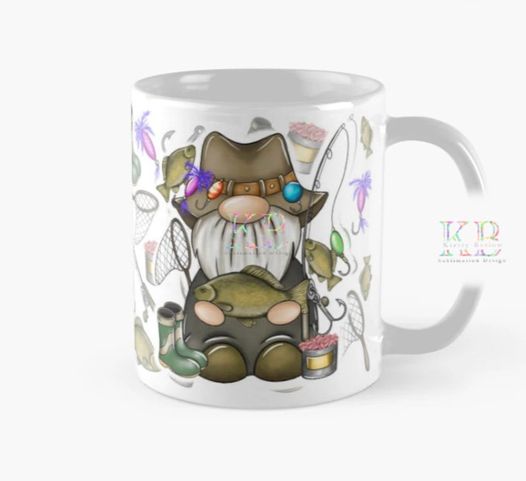 Gonk Gnome Fisherman Fishing Mug Design Wrap Sublimation Png Art ...