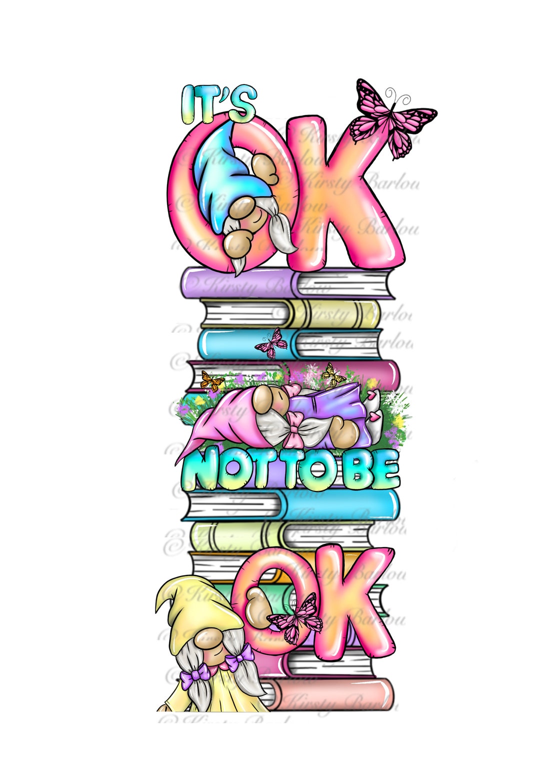 Mental Health Awareness Gonk Gnome Bookmark Design Sublimation Clip Art ...