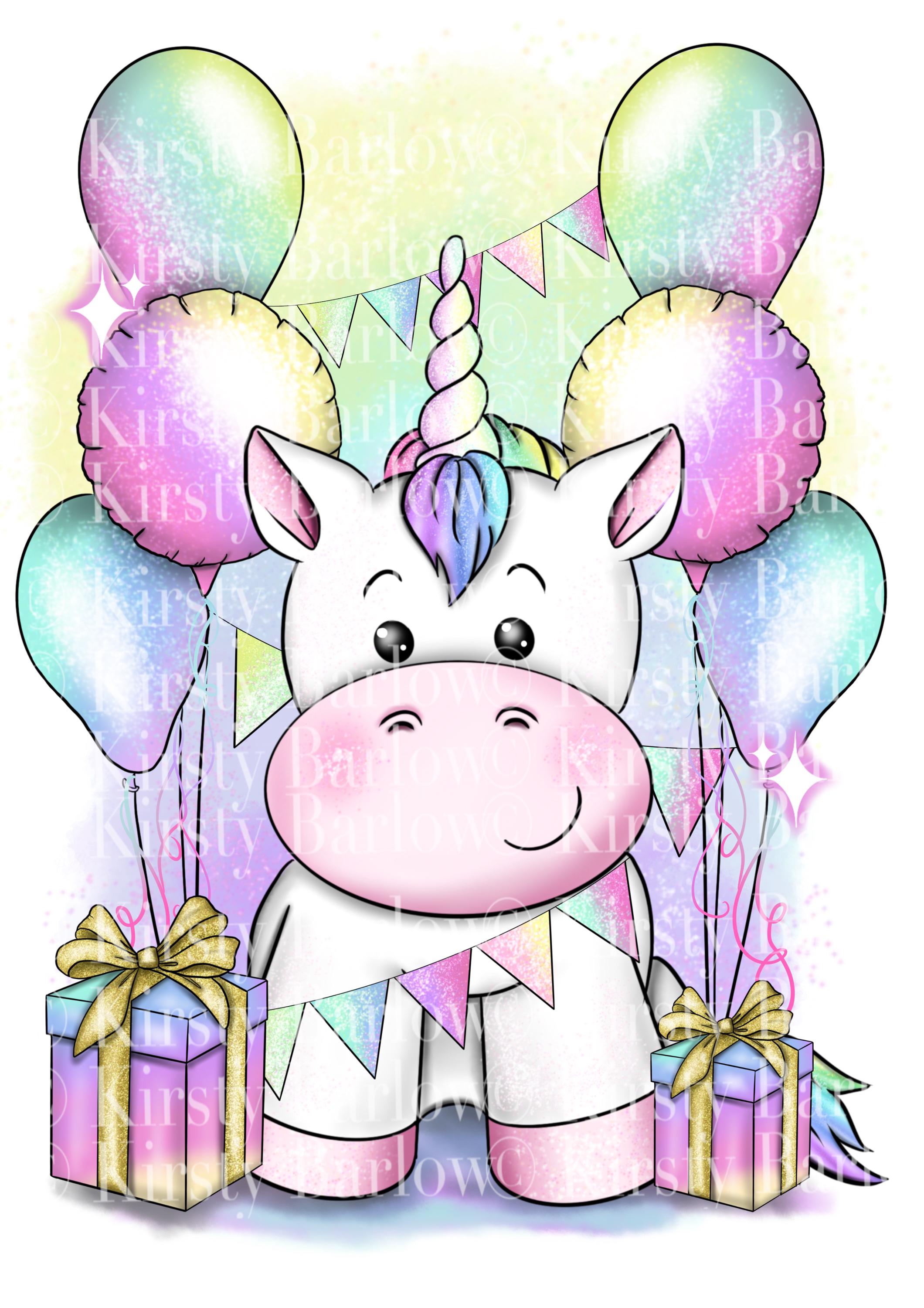Cute Unicorn Birthday Clipart Png Hand Drawn Illustration Sublimation ...