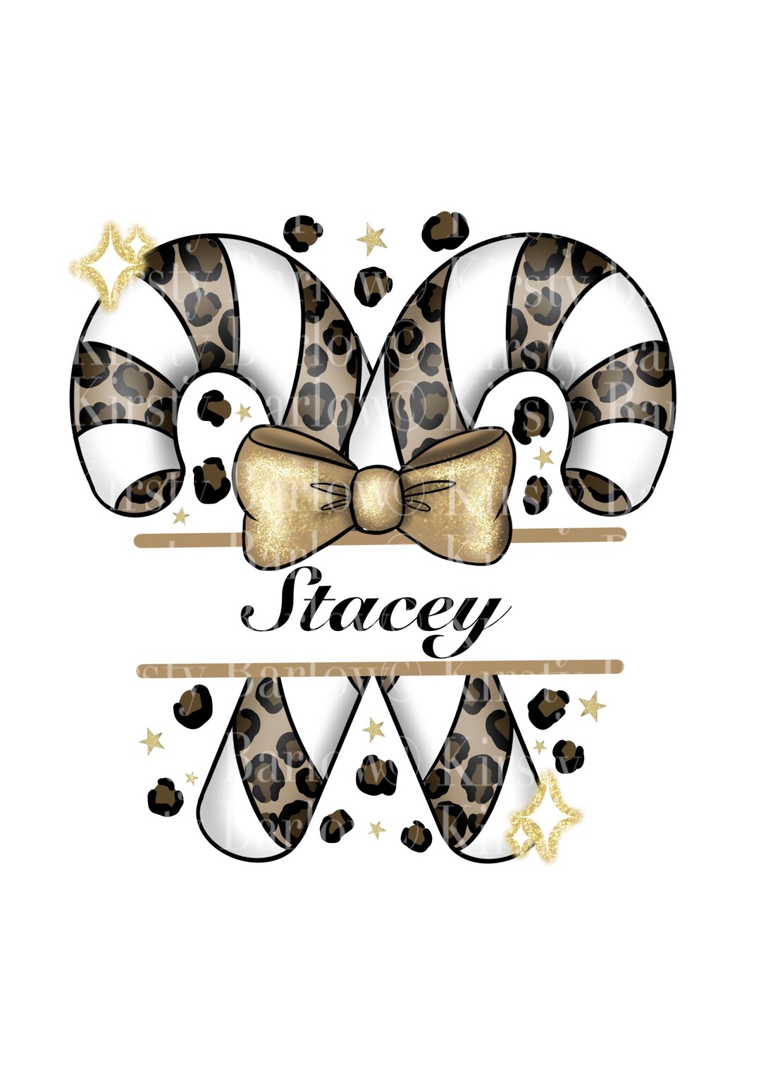 Christmas Candy Cane Leopard Print Png Clipart Design Png Sublimation ...