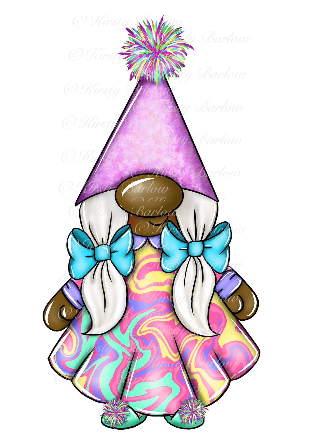 Birthday Female Gonk Gnome Gonkette Dark Skin Png Clip Art Sublimation ...