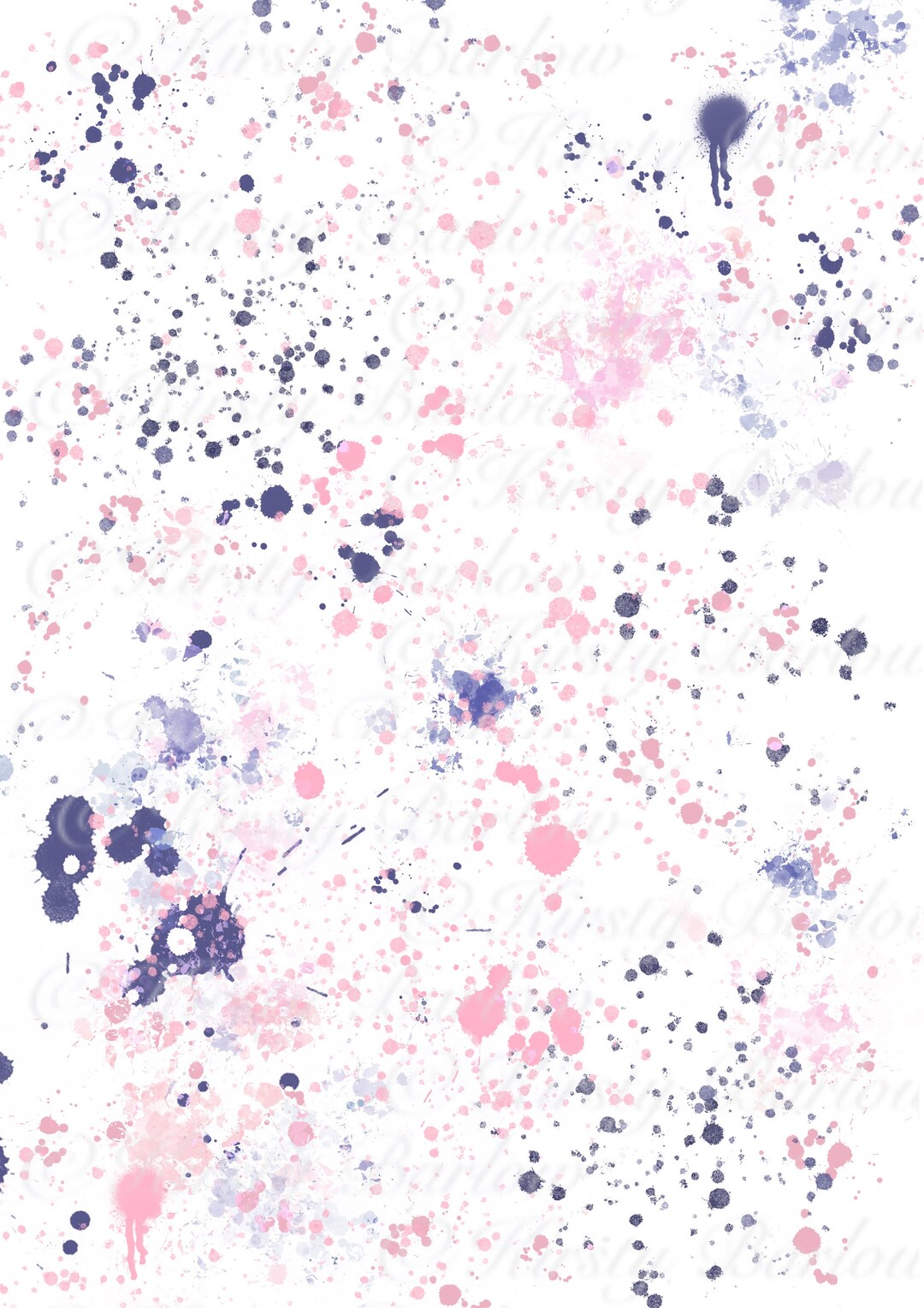 Navy and Pink Splatter Ink Paint Background Png Clip Art for ...