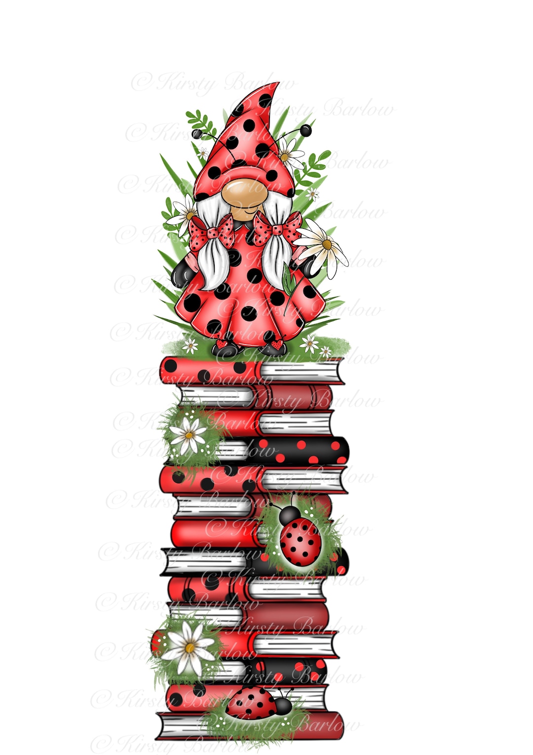 Ladybug Gonk Gnome Bookmark Sublimation Clip Art Design - Etsy
