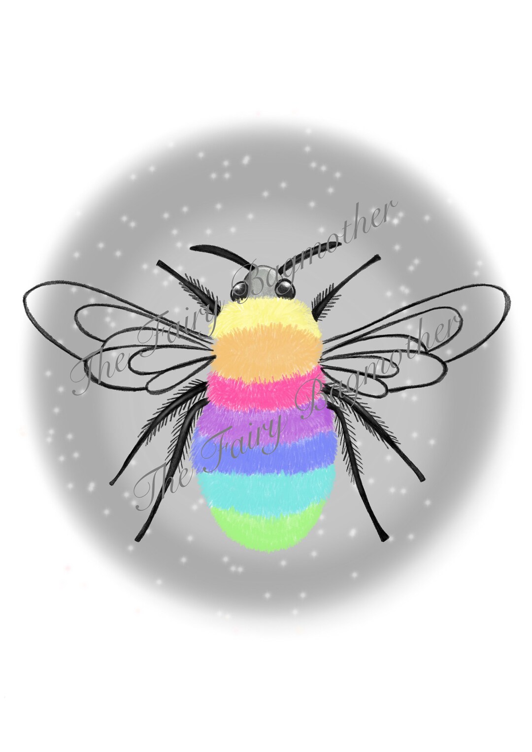 Rainbow Bee Png Clip Art File for Sublimation 2 Files - Etsy