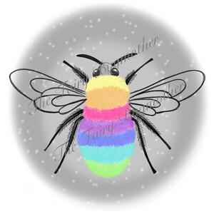 Rainbow Bee Png Clip Art File for Sublimation 2 Files - Etsy
