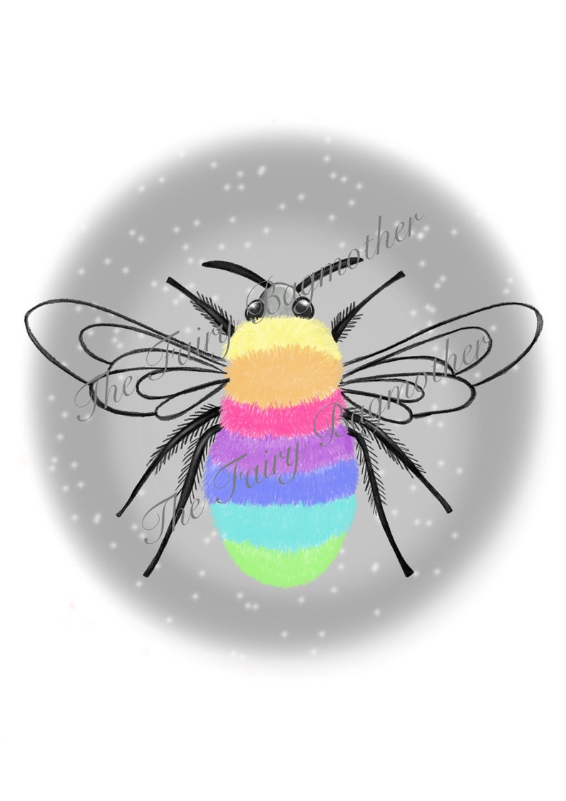 Rainbow Bee Png Clip Art File for Sublimation 2 Files - Etsy