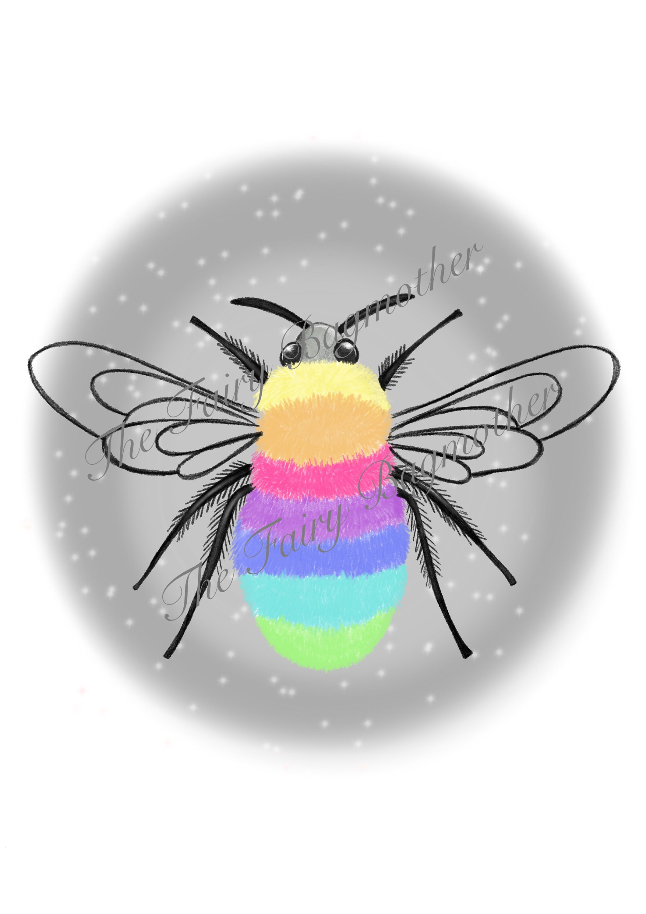 Rainbow Bee Png Clip Art File for Sublimation 2 Files - Etsy UK