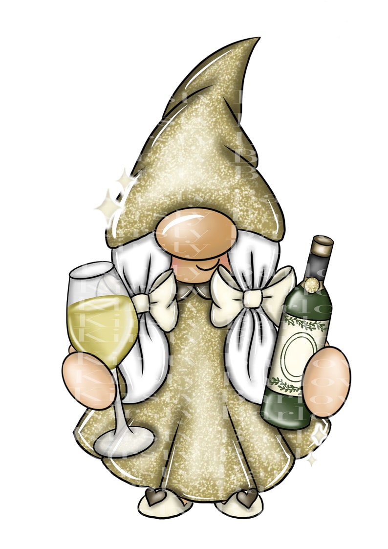 Wine Drinker Glass Bottle Gnome Gonk Clipart Champagne Sublimation ...