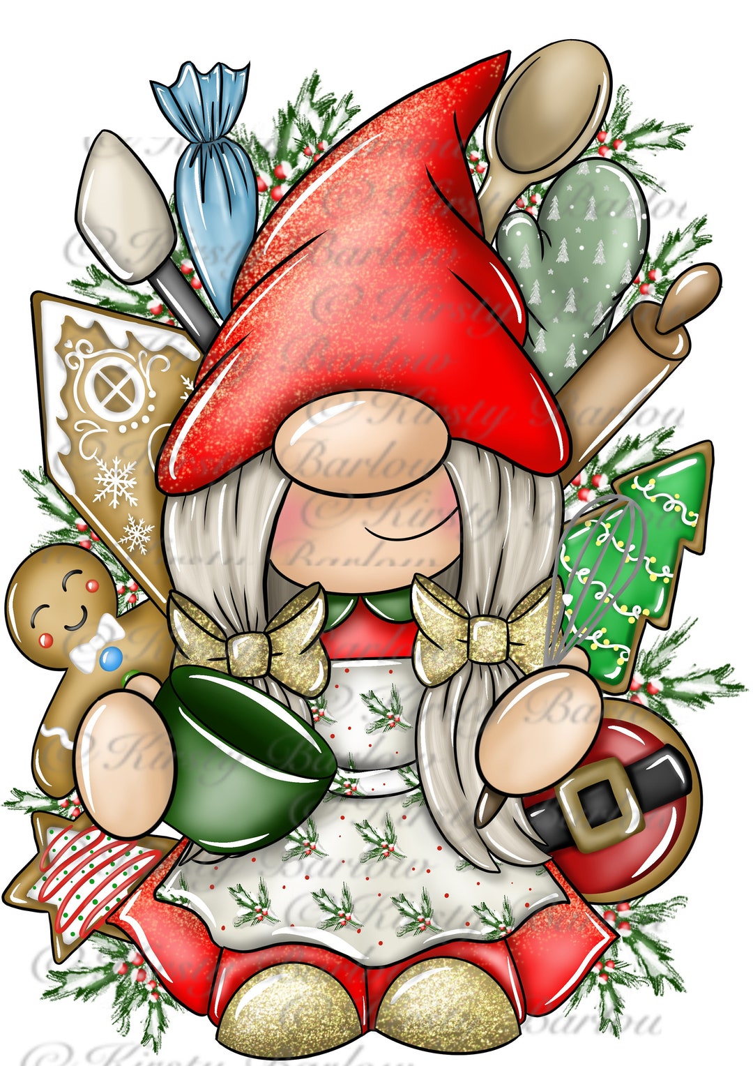 Christmas Baking Gonk Gnome Gingerbread Man/house Png Clip Art ...