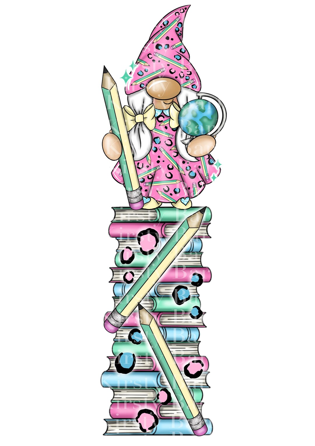 Teacher Gnome Gonk Bookmark Clipart Png Sublimation Design Printing ...