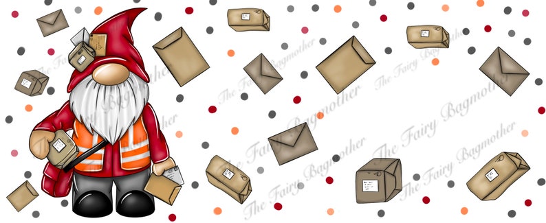 Postie Postman Gnome Gonk Mug Wrap Png Clip Art Design for Sublimation ...