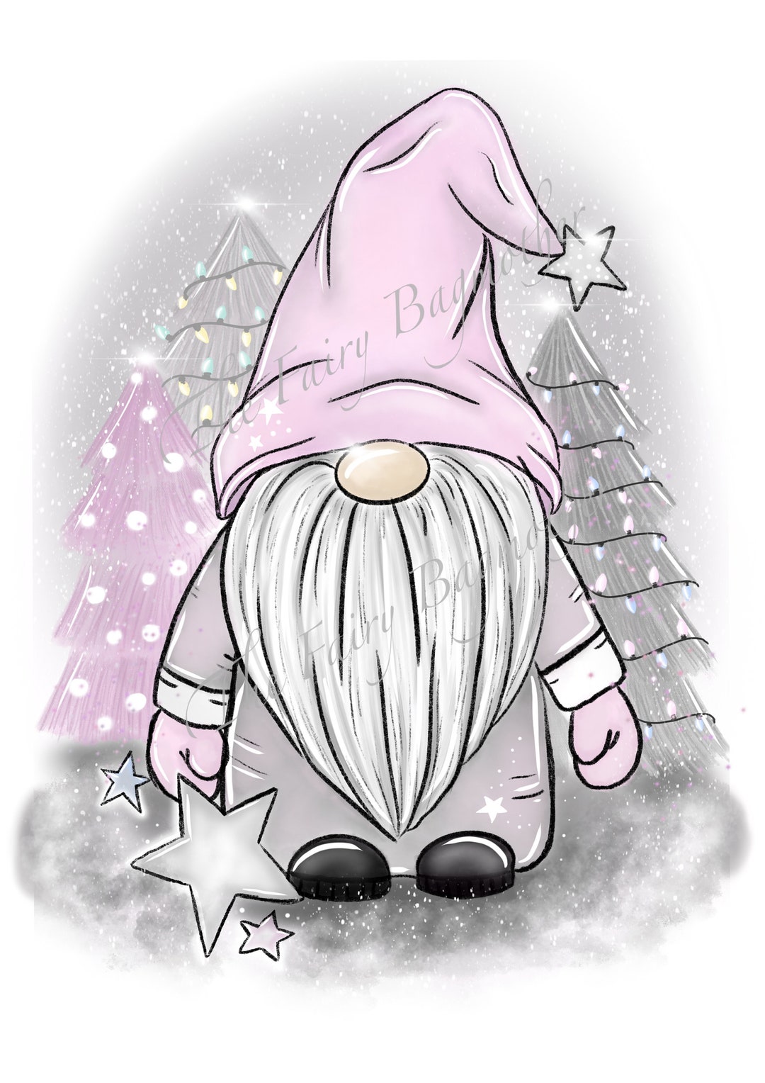 Pink and Grey Christmas Holidays Gonk Gnome Png Clip Art Sublimation ...