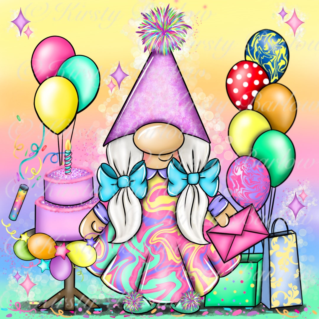 Female Gonk Gnome Birthday Coaster Design Png Clip Art for Sublimation ...
