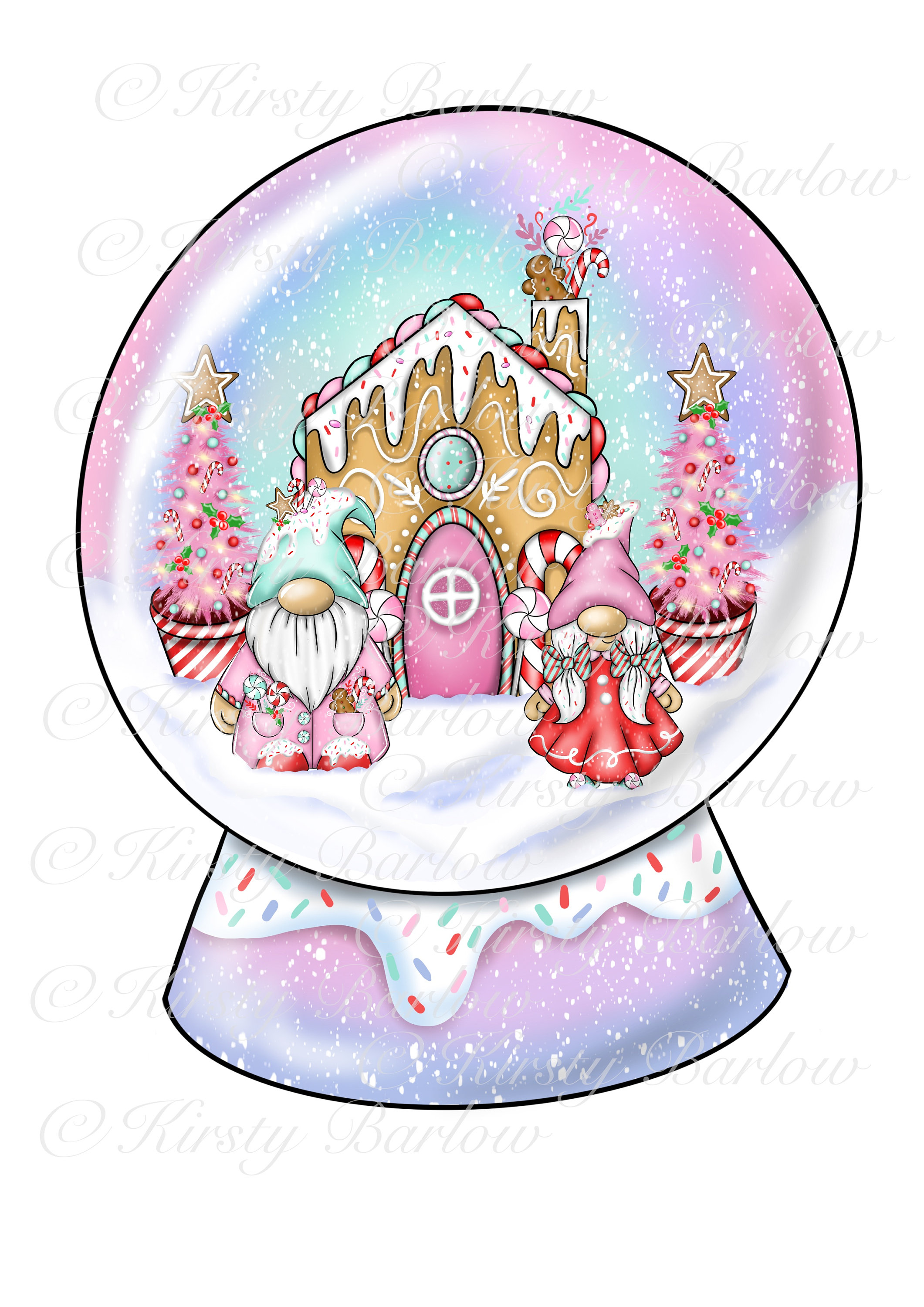 2 X Christmas Gnome Gonk Gingerbread House Snow Globe Clip Art Png ...