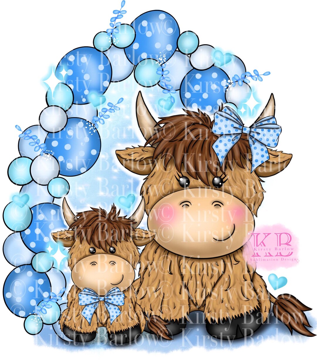 Mum and Baby Boy Mother’s Day Mummy Highland Cow Png Clipart ...