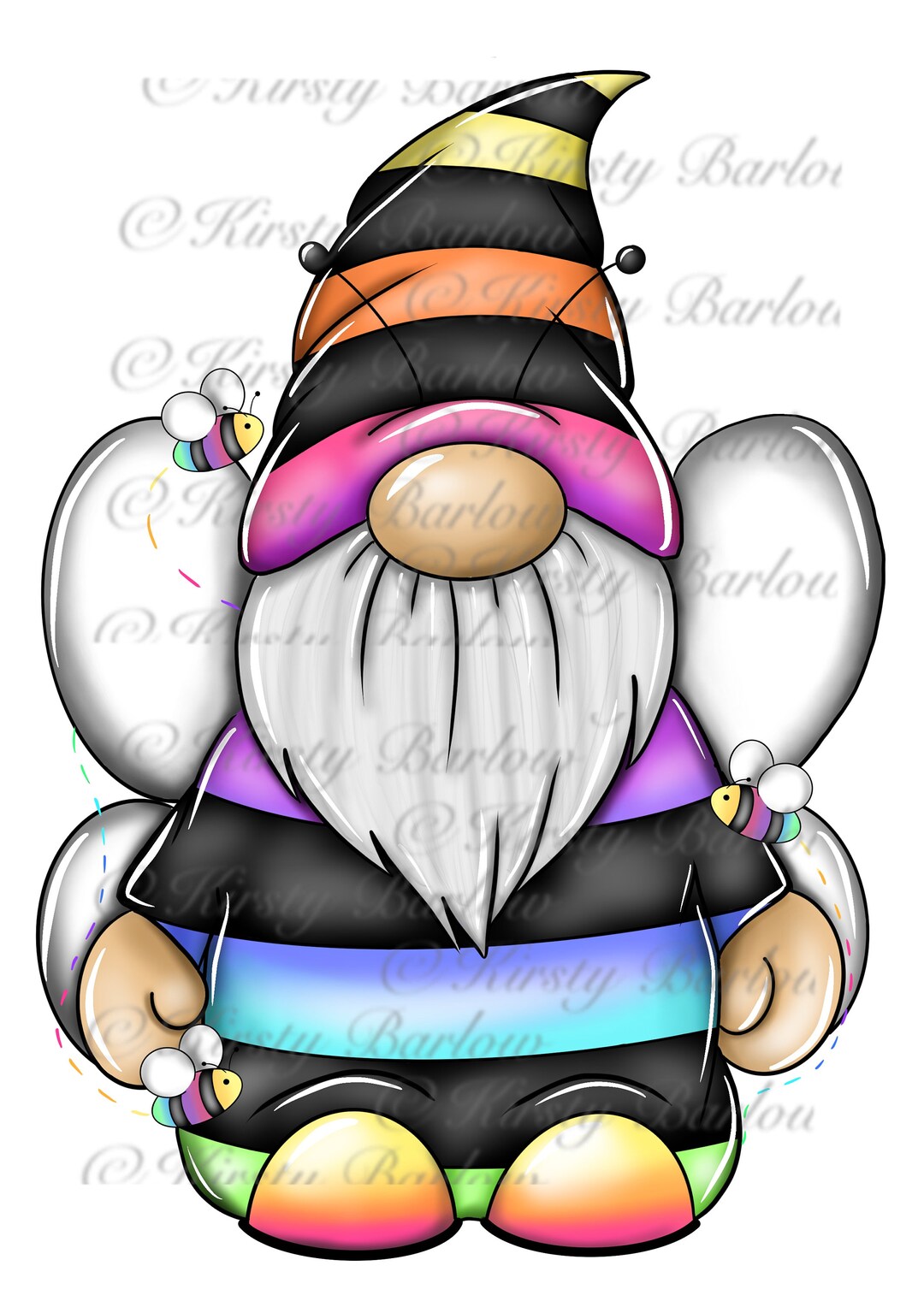 Rainbow Bee Gonk Gnome Clip Art Png Sublimation Printing Design With ...