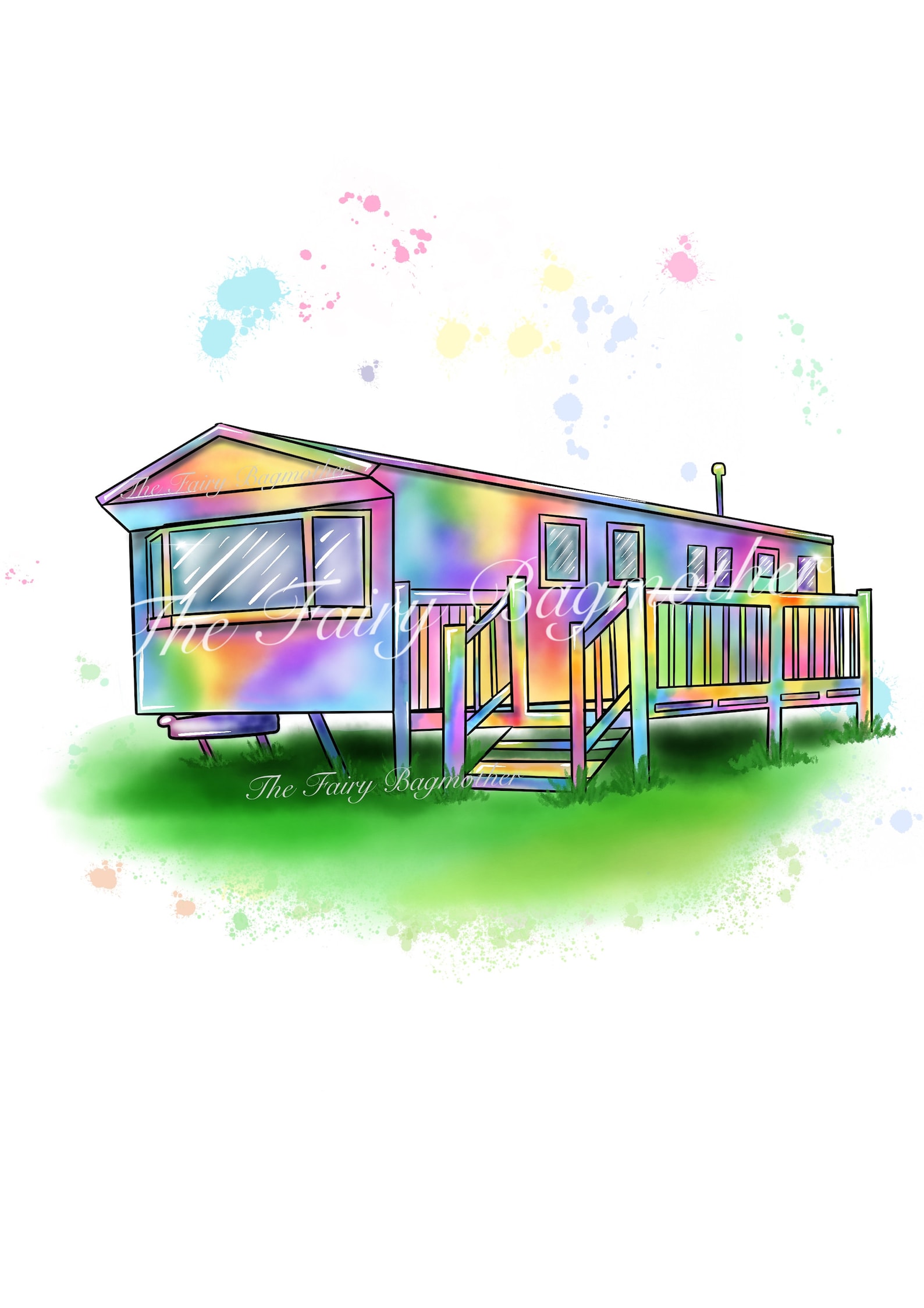 Rainbow Static Caravan Clip Art File for Sublimation - Etsy UK