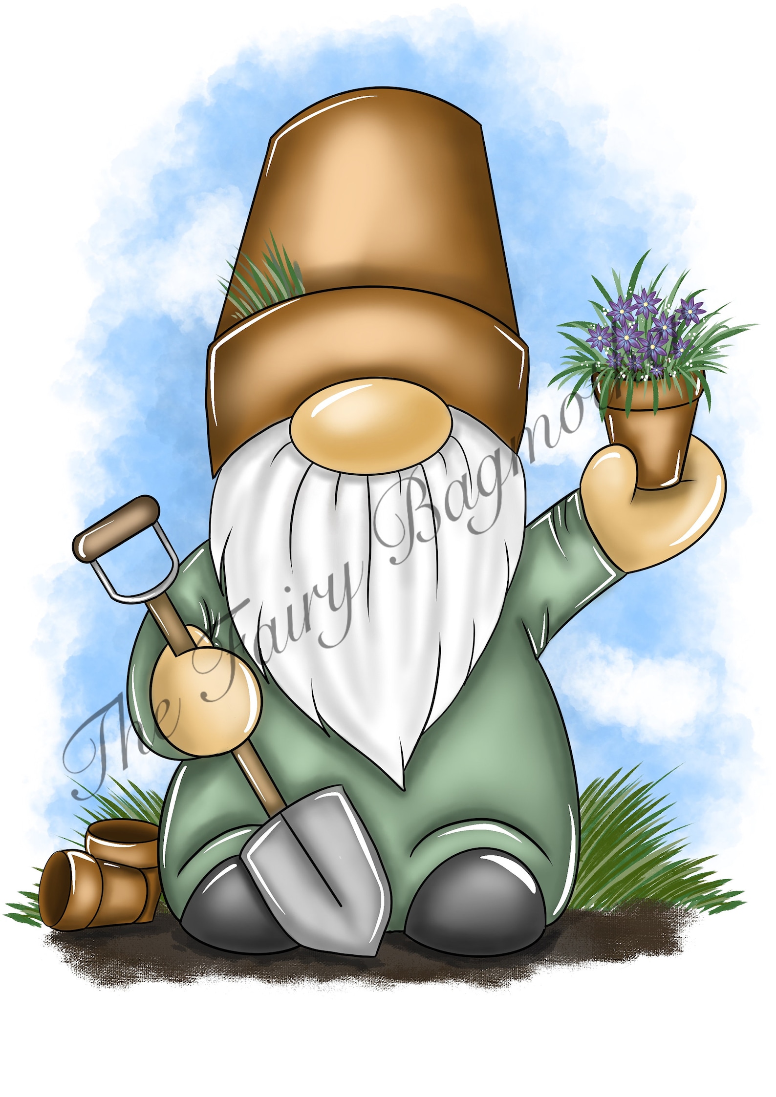 Gardening Flower Pot Gnome Gonk Png Clip Art File for Sublimation - Etsy