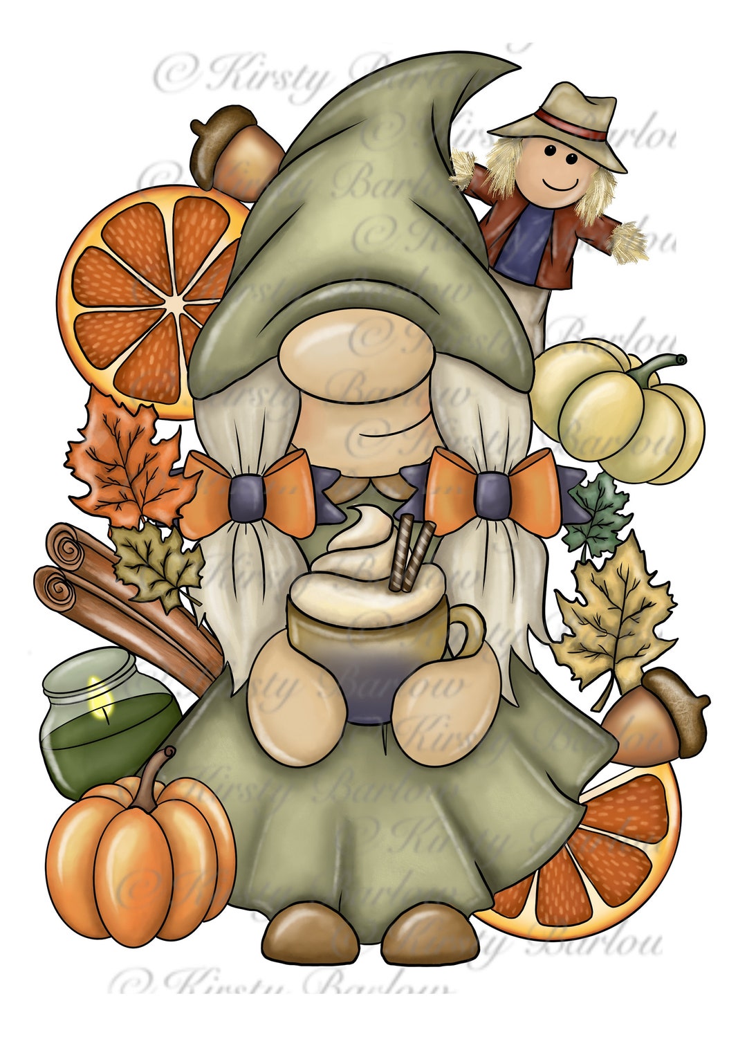 Autumn Pumpkin Gonk Gnome Sublimation Design Clip Art With Commercial ...
