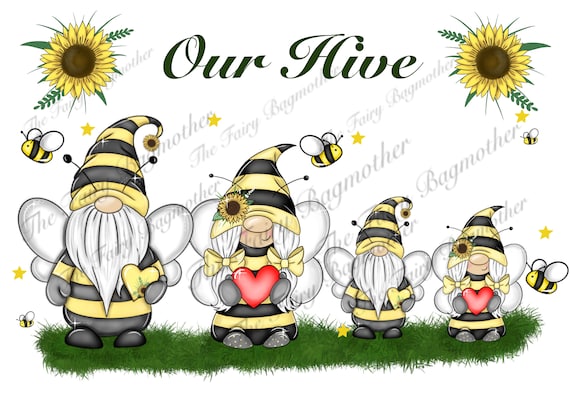 Bee Gnome Gnome Family Clip Art Set Png for Sublimation 5 - Etsy