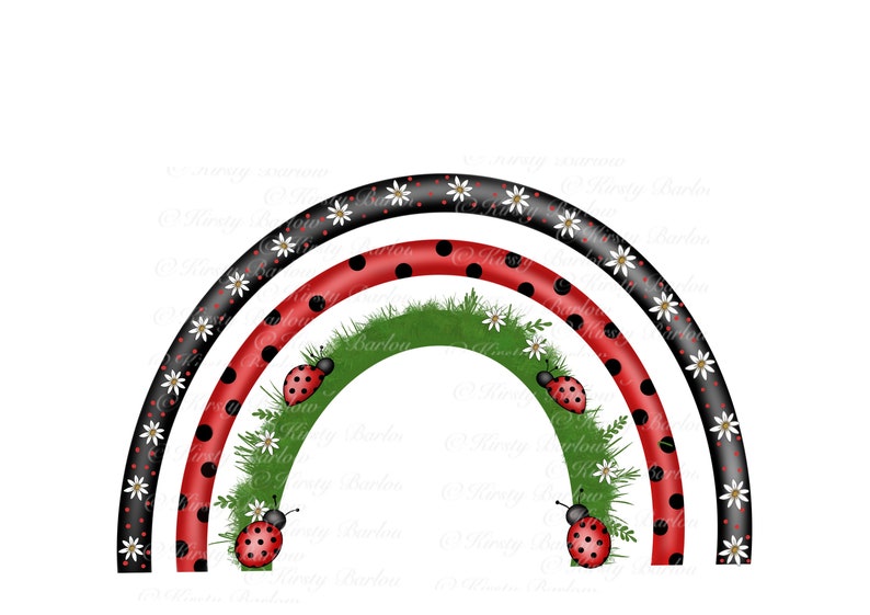 Ladybug Rainbow Clip Art Elements Sublimation Design Png - Etsy