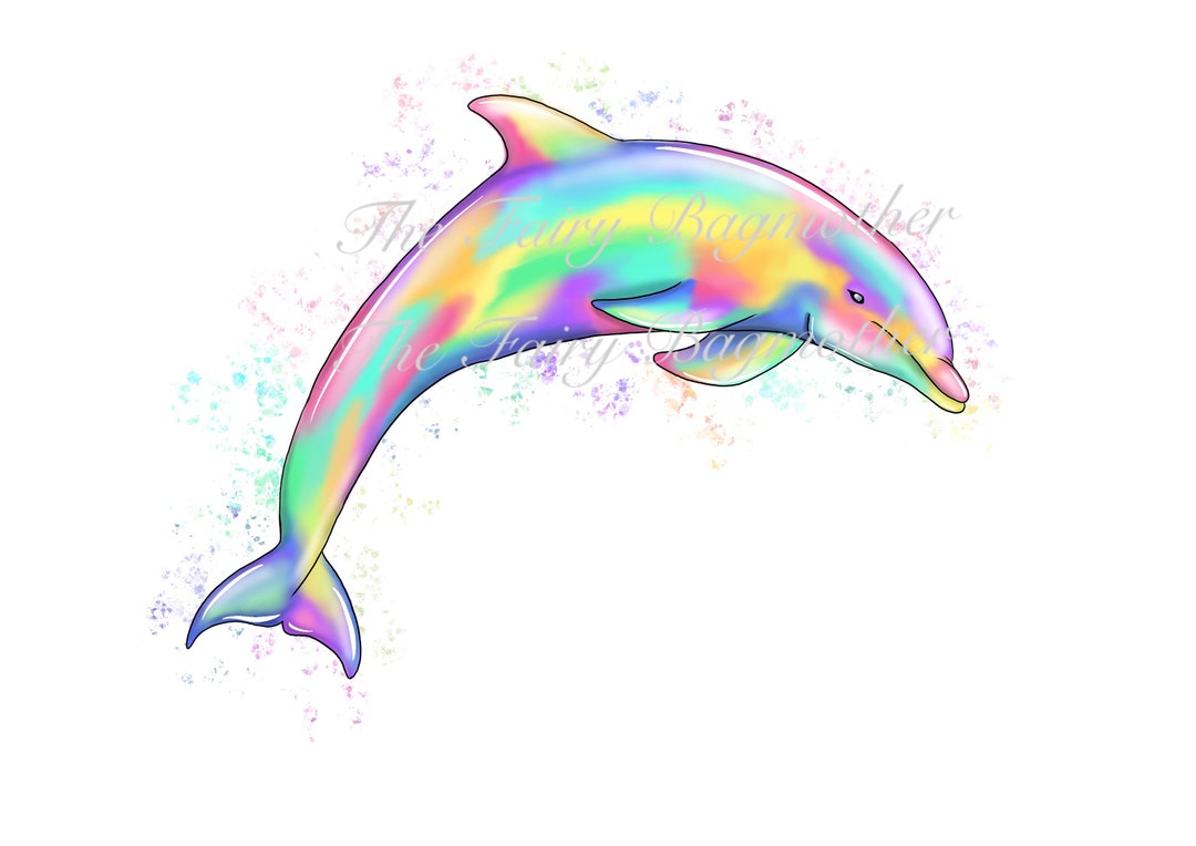 Rainbow Dolphin Clip Art Png File for Sublimation - Etsy