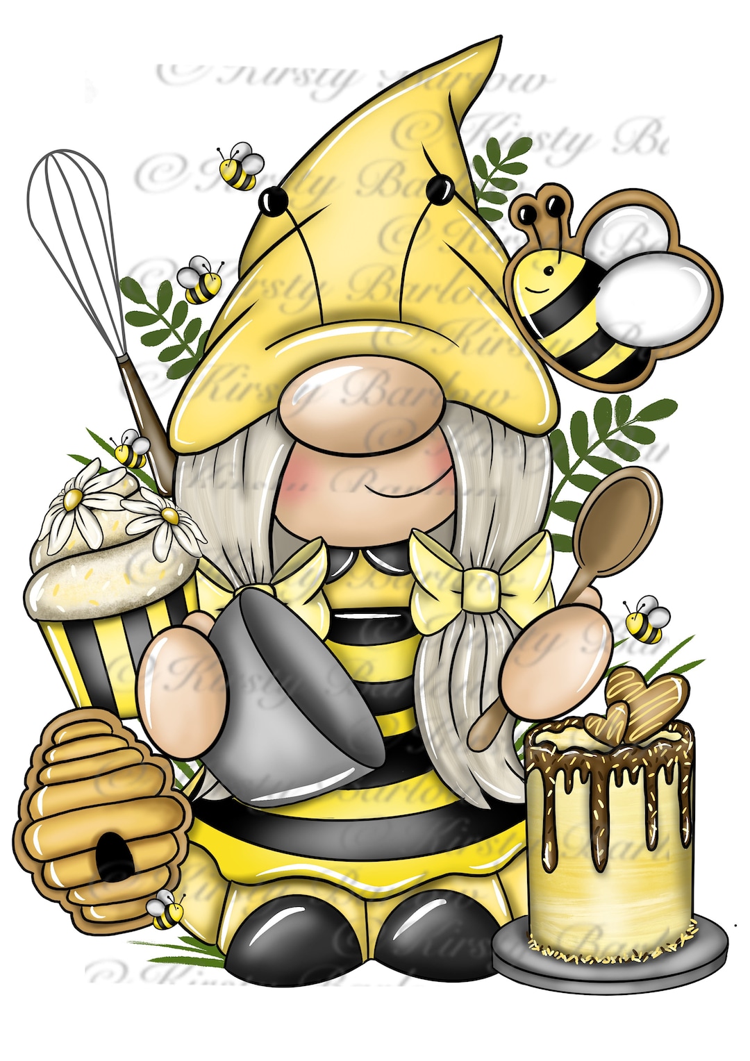 Bee Baker Baking Gonk Gnome Clip Art Sublimation Design With Commercial ...