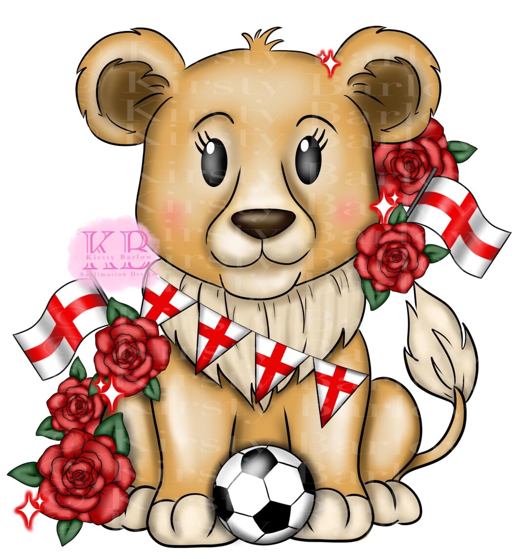 England Football Lioness Clipart Sublimation Design Png Hand Drawn - Etsy