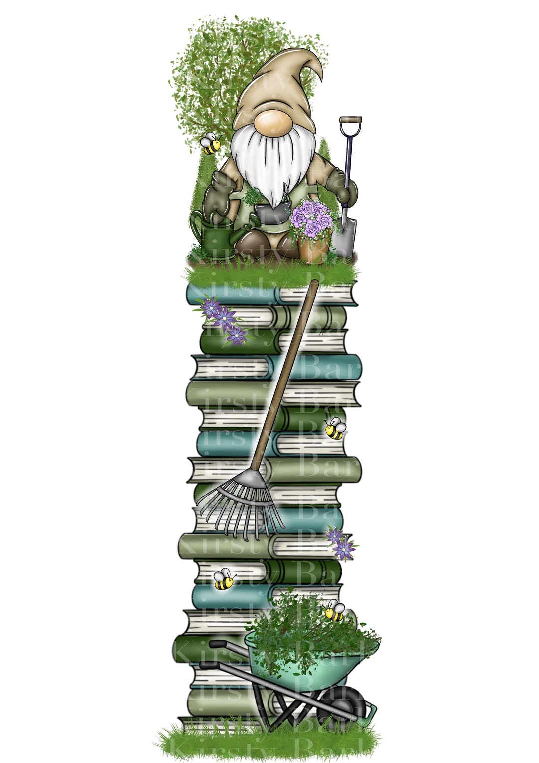 Gardener Gardening Gonk Gnome Clipart Sublimation Printing Bookmark ...