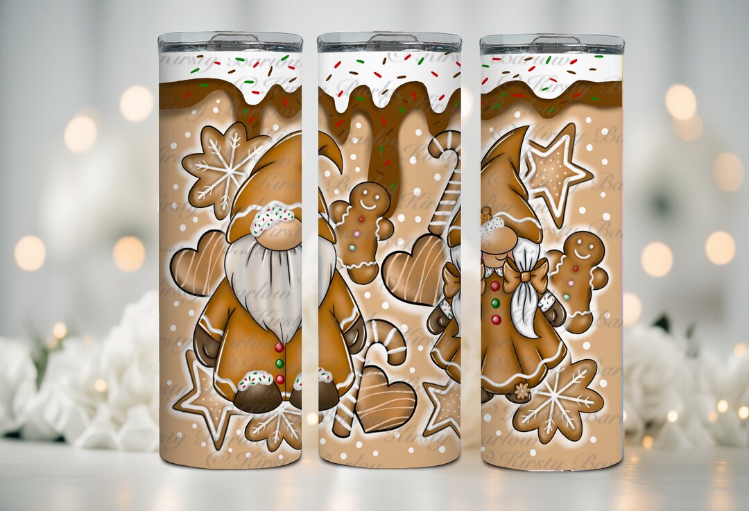 Gingerbread Gonk Gnome Christmas Tumbler Wrap Sublimation Design Clip ...