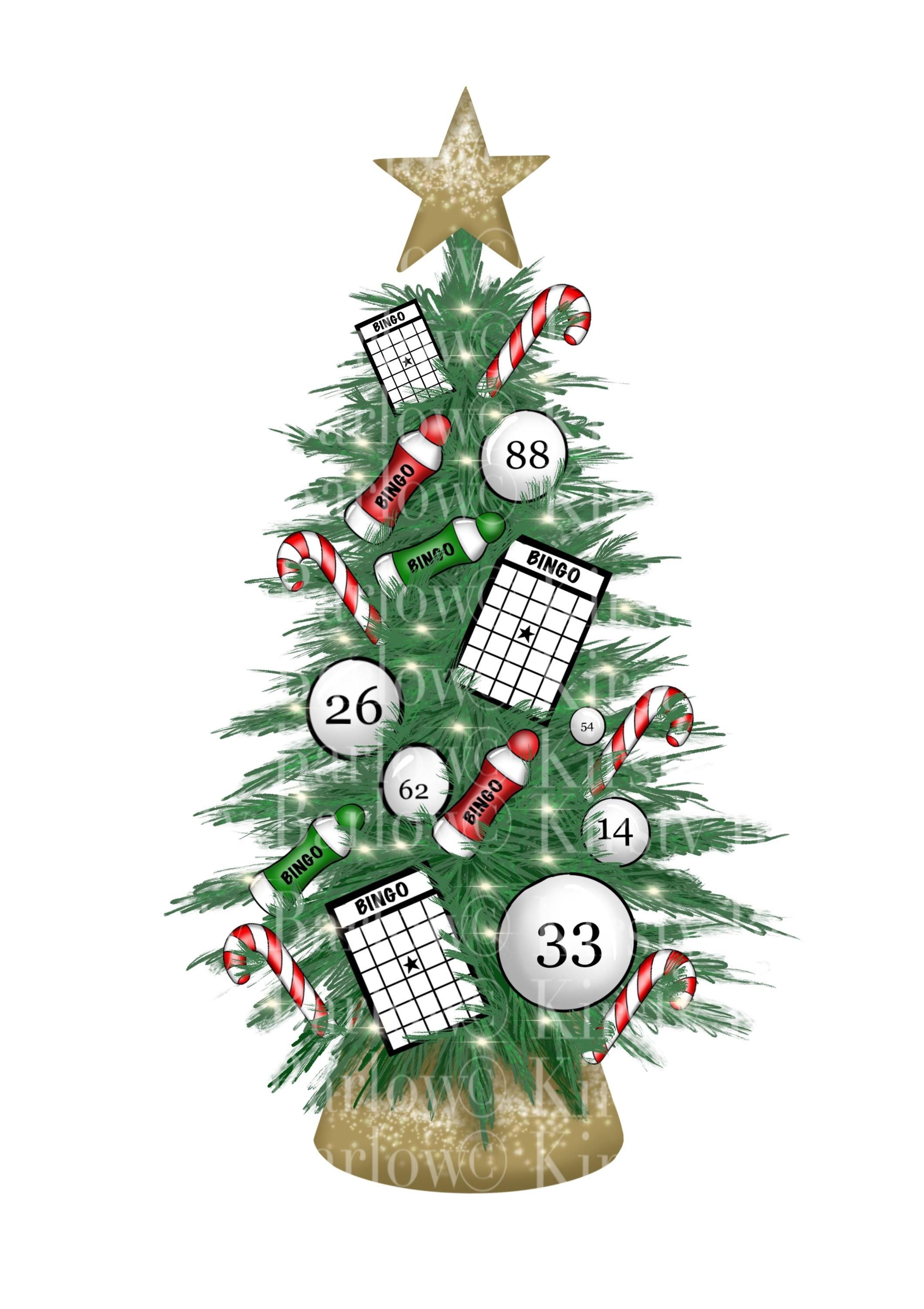 Bingo Christmas Tree Clipart Png File Sublimation Design Instant ...