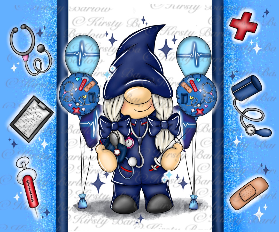Navy Nurse Red Piping Tumbler Wrap Gonk Gnome Clipart Sublimation ...