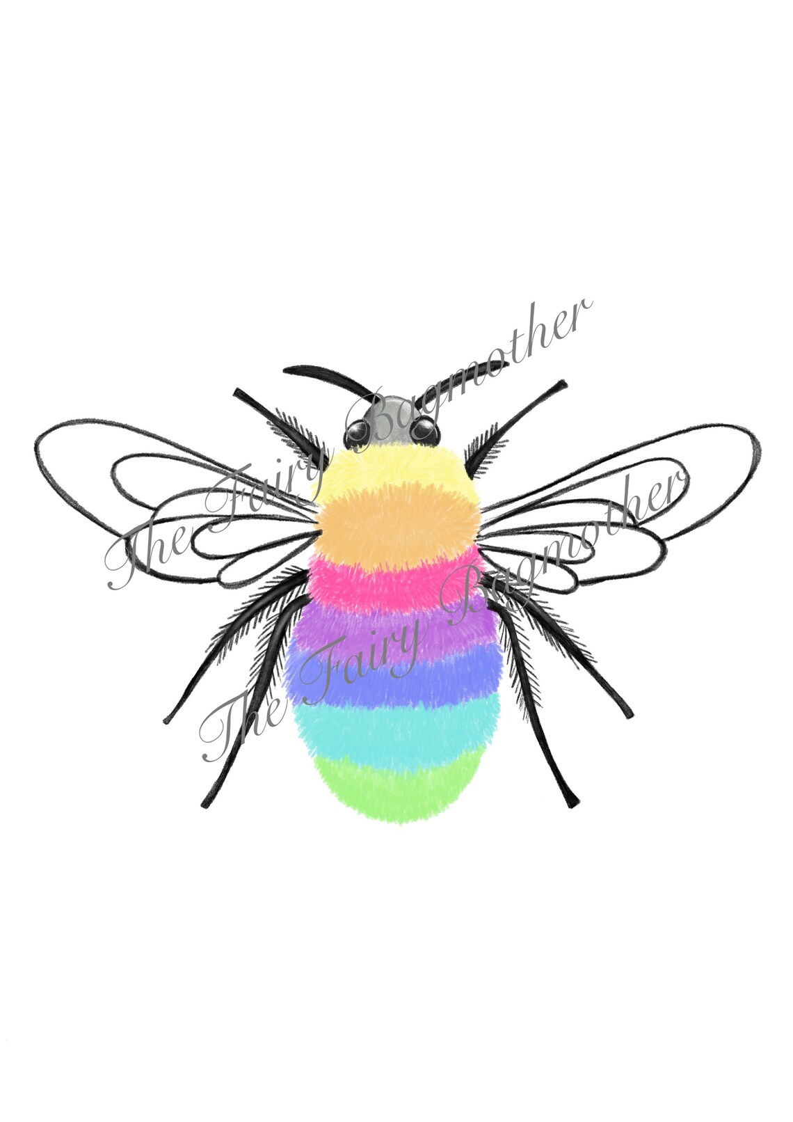 Rainbow Bee Png Clip Art File for Sublimation 2 Files - Etsy