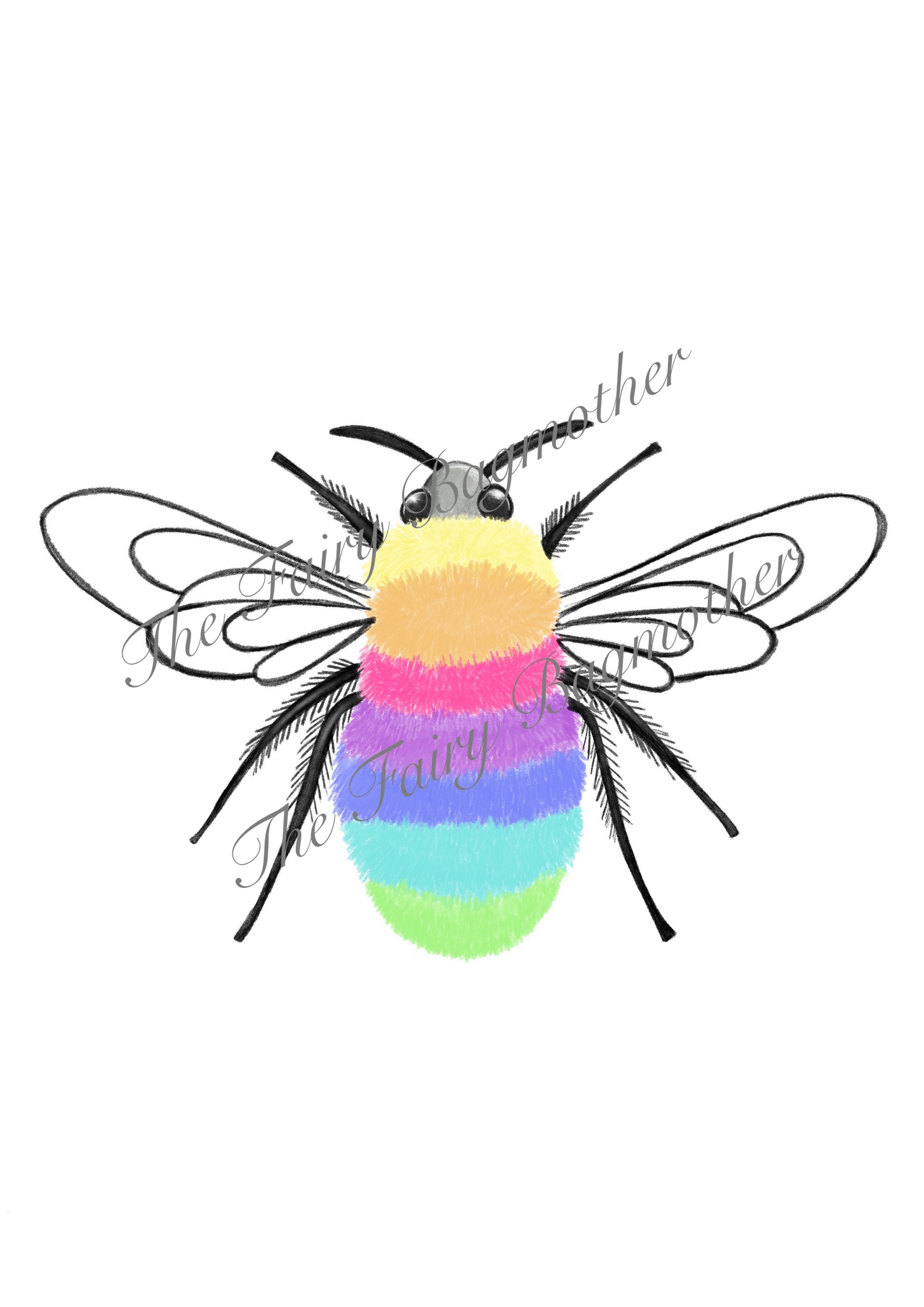 Rainbow Bee Png Clip Art File for Sublimation 2 Files - Etsy UK