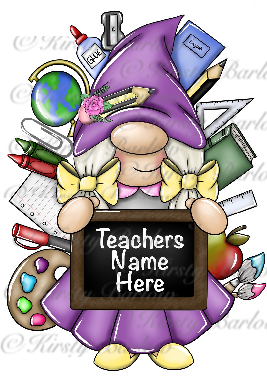 Teacher Gonk Gnome Png School Clip Art Sublimation Design Illustration ...