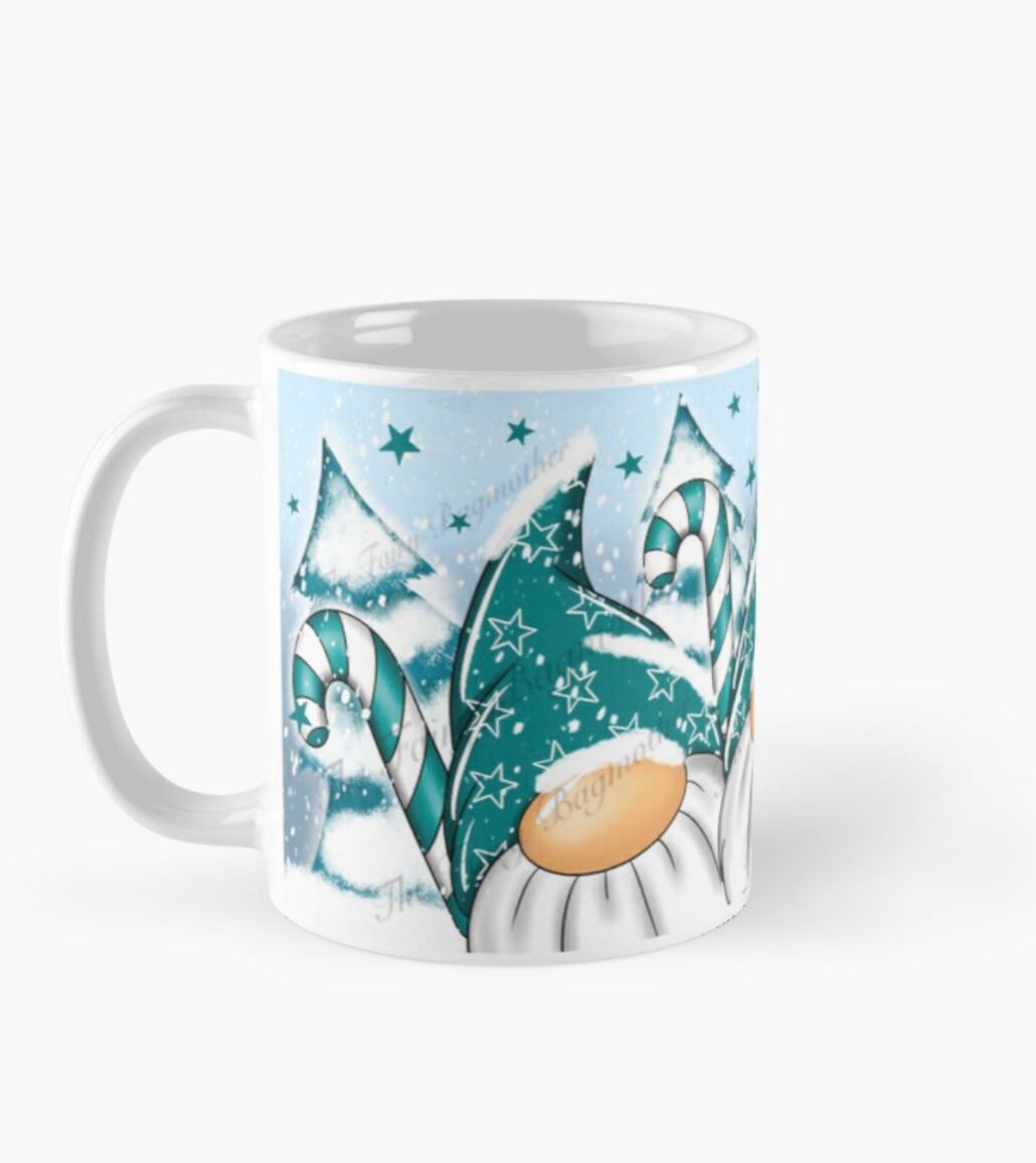 Teal Christmas Gnome Gonk Mug Wrap Png Clip Art File for - Etsy UK