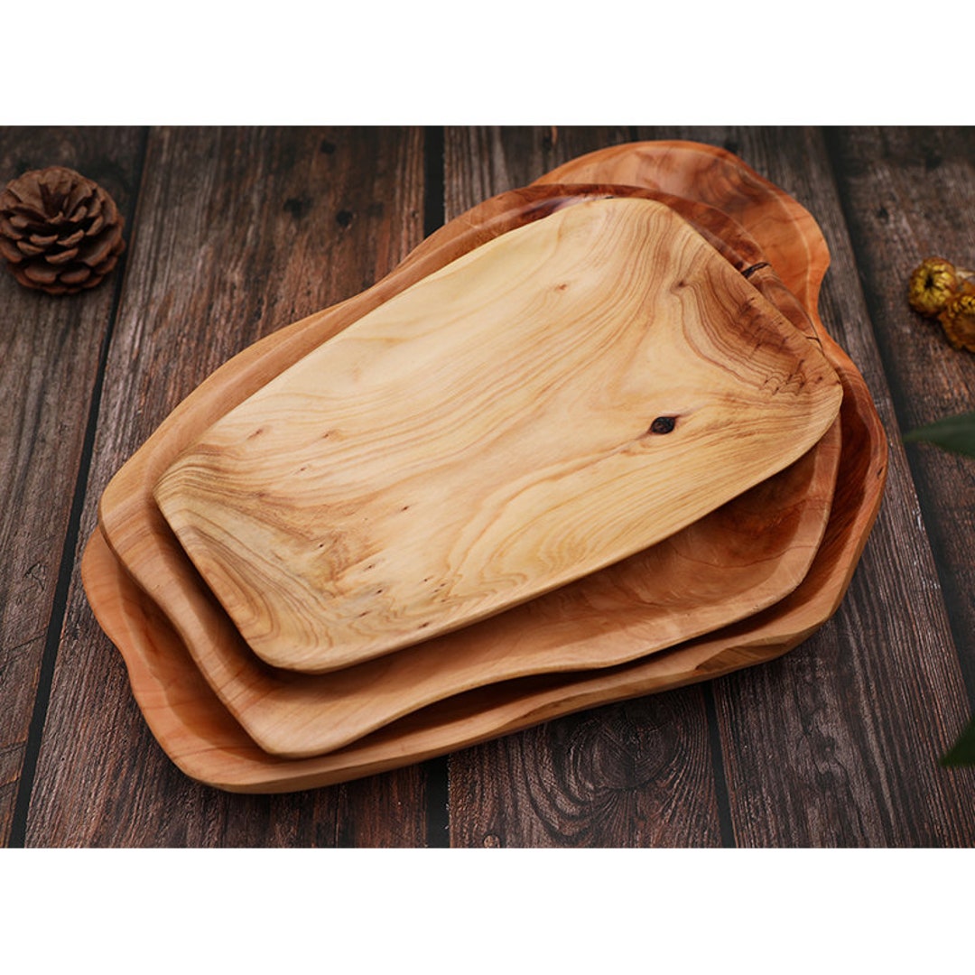 Root Wood Dish, Party Platter and Tray for Sandwich Bread Serving ...