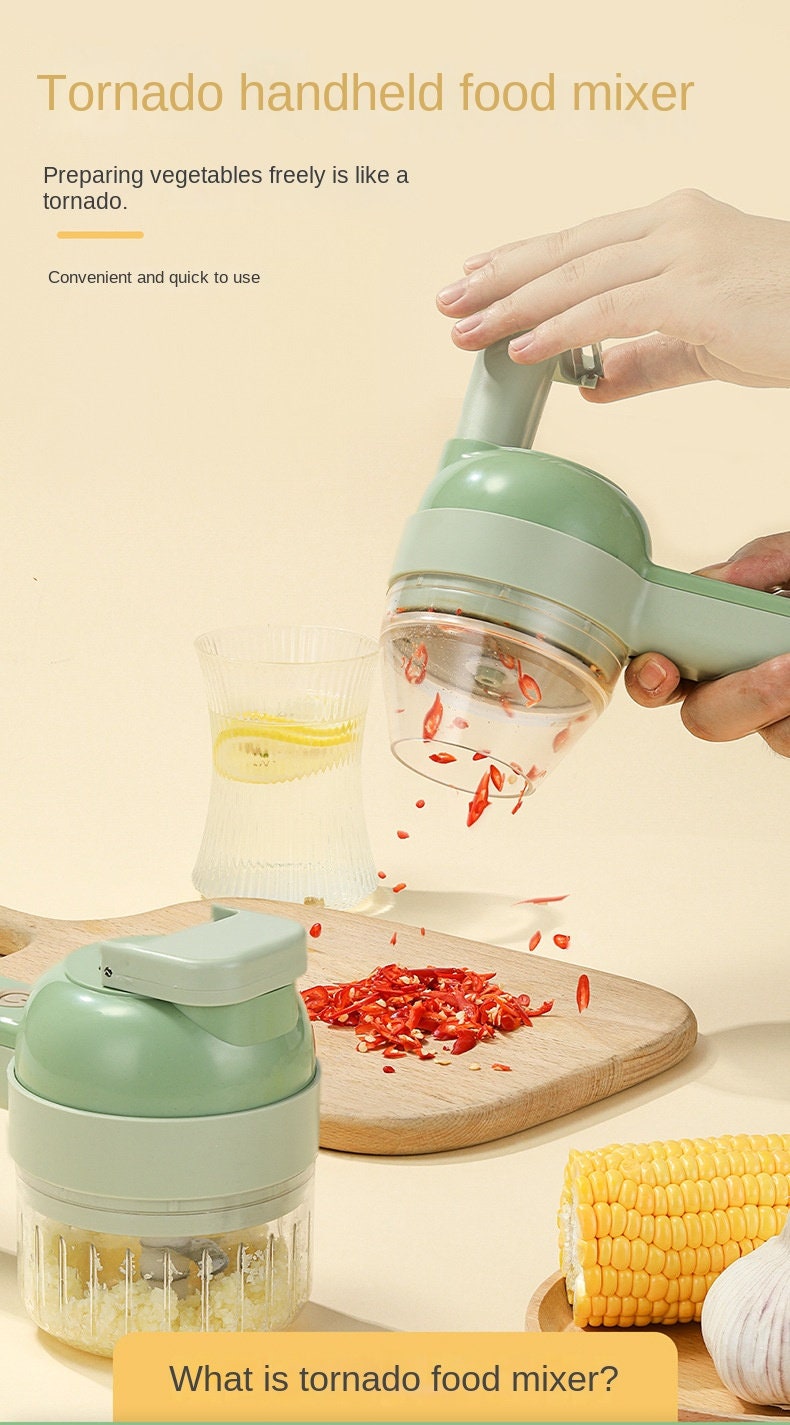 4 in 1 Electric Kitchen Chopper Garlic Masher Meat Grinder Mini Food ...