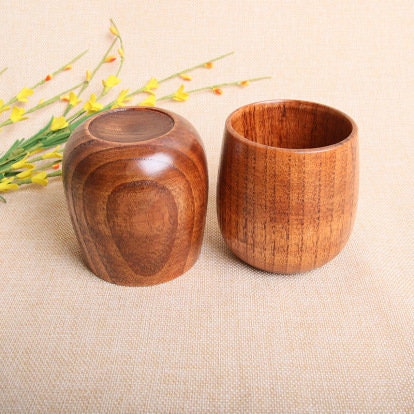 Classical Natural Solid Wood Drinking Cup Handmade Tea Cups - Etsy