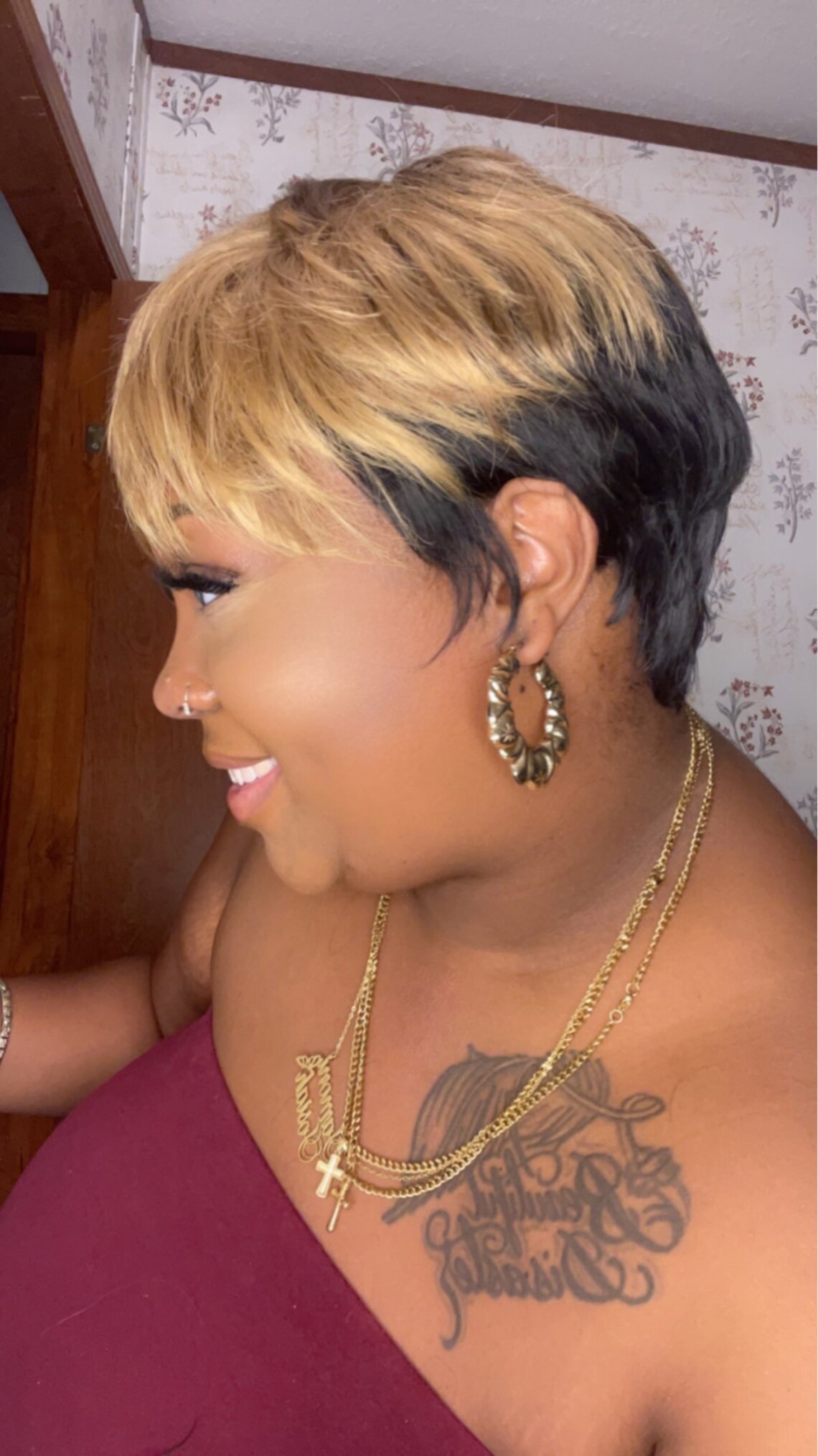 Ombre Pixie Cut Short Human Hair Wig, 1B/27 - Etsy