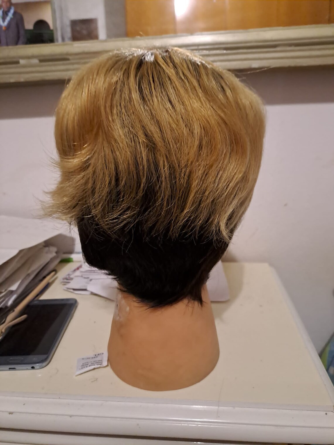 Ombre Pixie Cut Short Human Hair Wig, 1B/27 - Etsy
