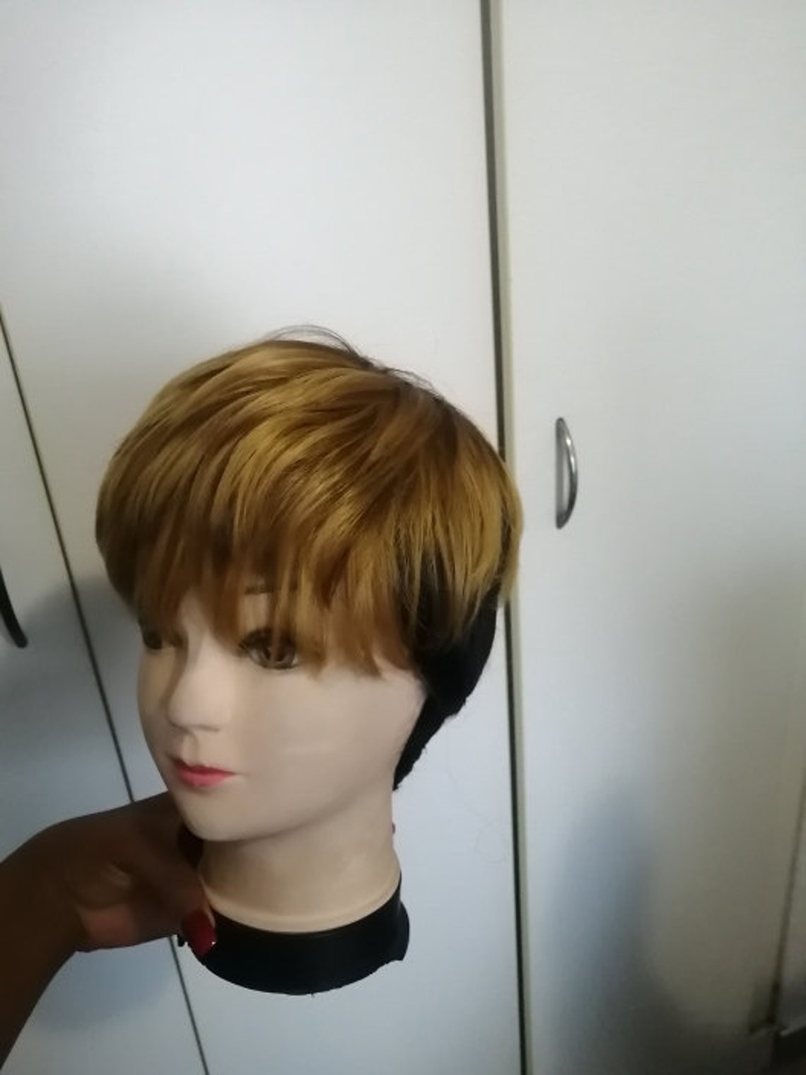 Ombre Pixie Cut Short Human Hair Wig, 1B/27 - Etsy