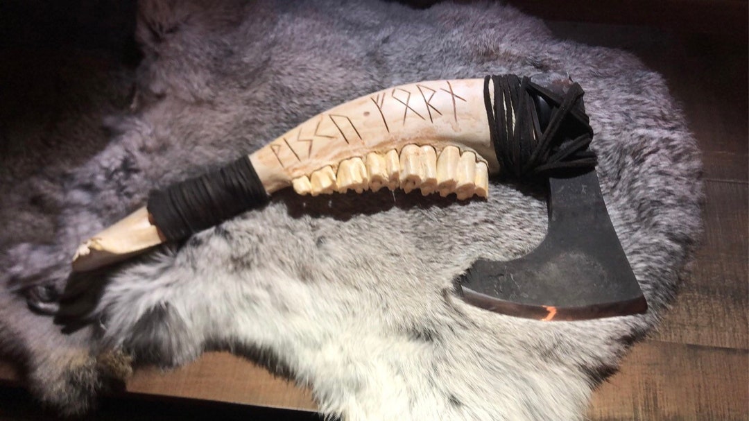Cow Jawbone Axe Ceremonial/völva Heathen - Etsy