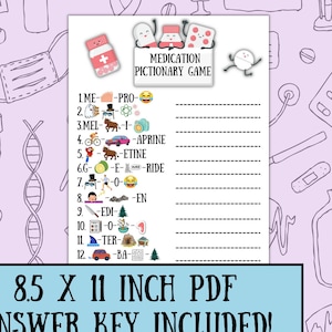 Medication Emoji Pictionary Game: Pharmacy, Nursing, Classrooms, Work ...