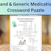 Medications Crossword Puzzle: Brand & Generic Meds (digital Download ...
