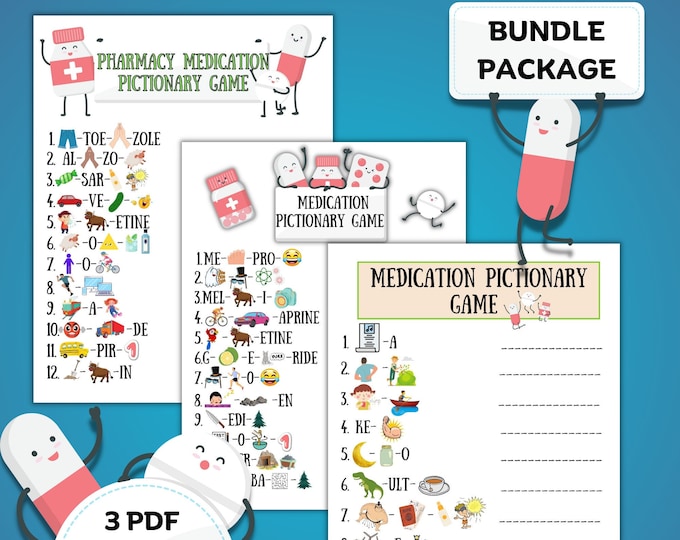 Pharmacy Medication Pictionary Game With Answer Keypharmacy Games ...
