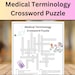 Medical Terminology Crossword Puzzle: Educational Trivia Game (PDF) - Etsy