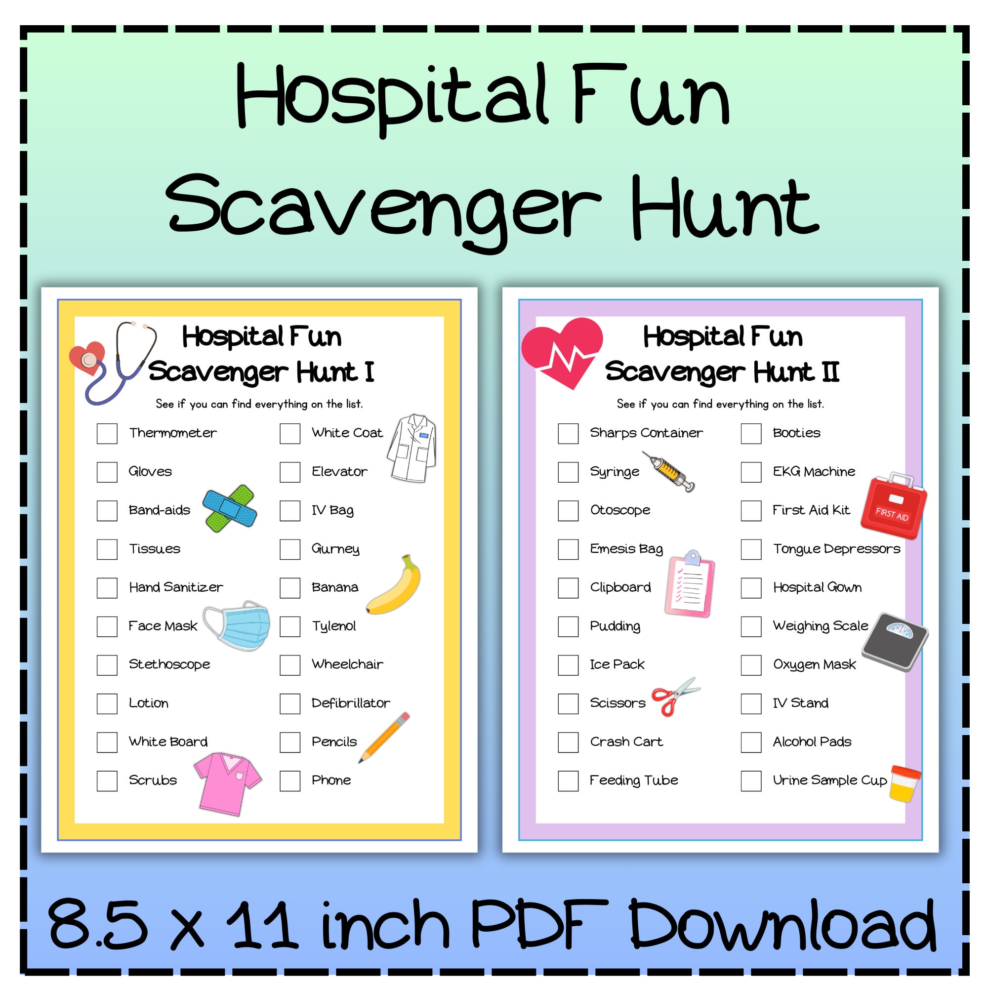 Hospital Fun Scavenger Hunt Game: Nurse Week Activity (PDF Download) - Etsy