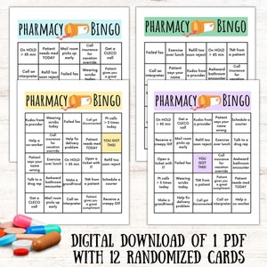 Pharmacy Work Bingo Version 3 PDF Digital Download-8.5 X 11 Inch-12 ...