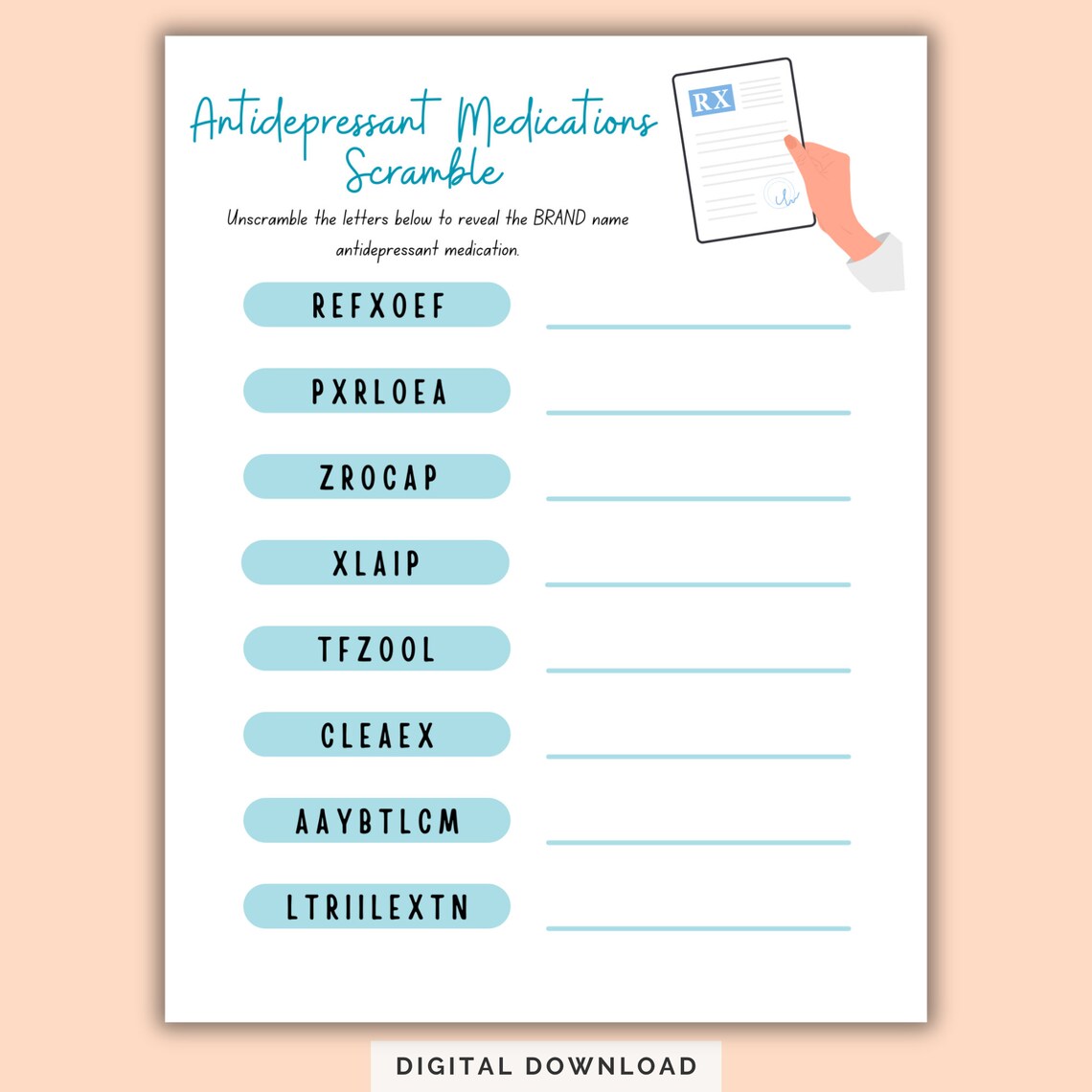 Medication Scramble Games: Pharmacy & Nurse Week Activity (digital ...